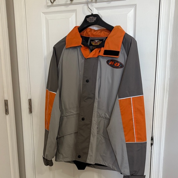 Harley-Davidson | Jackets & Coats | Harleydavidson Gray And Orange ...